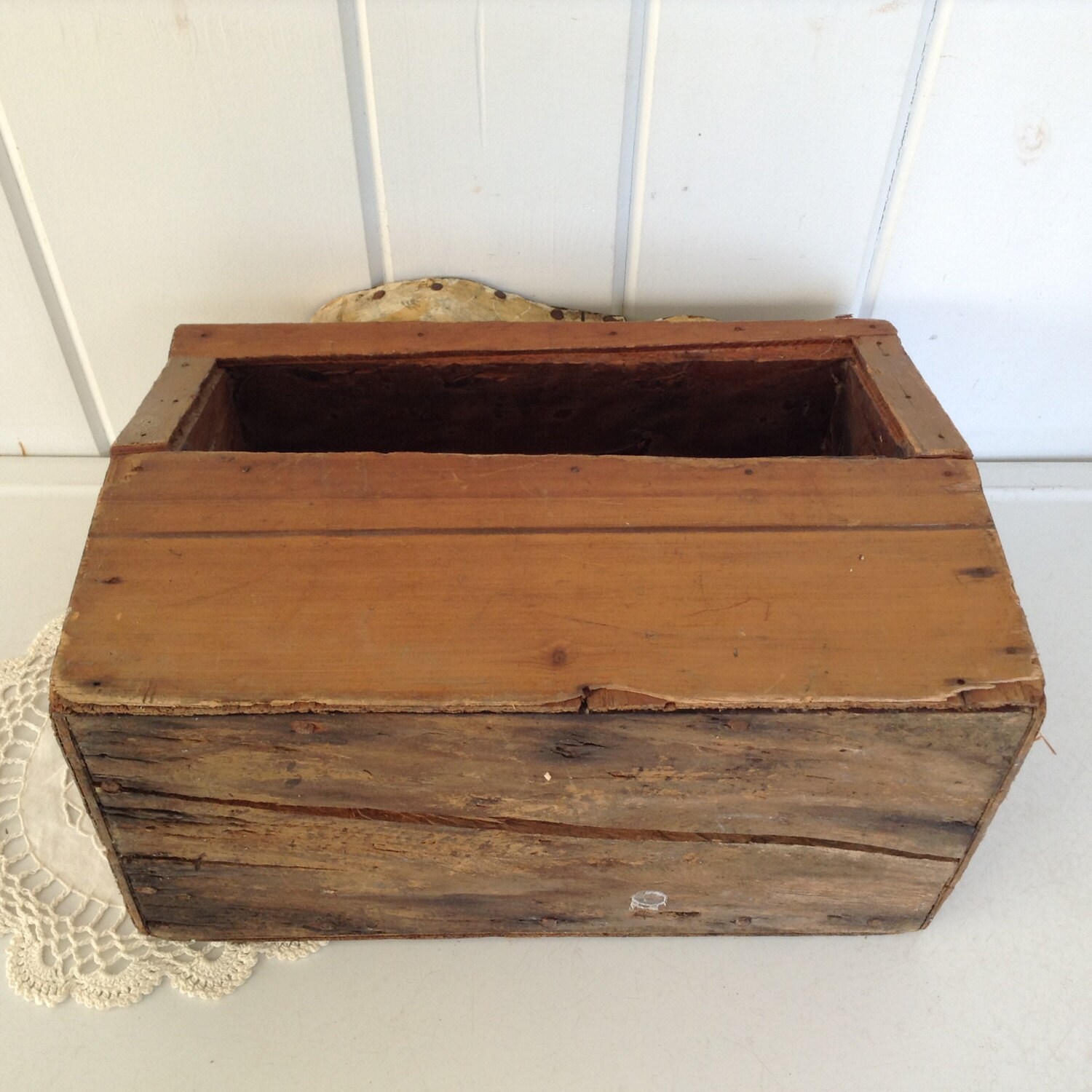 Shoe Shine or Cobblers Box Wooden Open Front Shoe Shiner Box Primitive ...