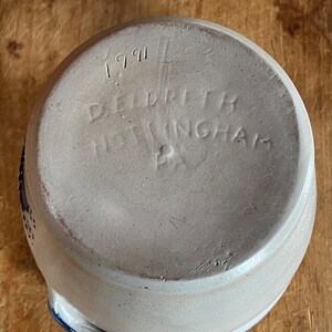 David Eldreth Nottingham, Pa. 1991 - Gray & Colbolt Blue Beehive Crock ...