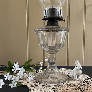 Clear Glass Oil Lamp - 18" Tall With Chimney - Etsy