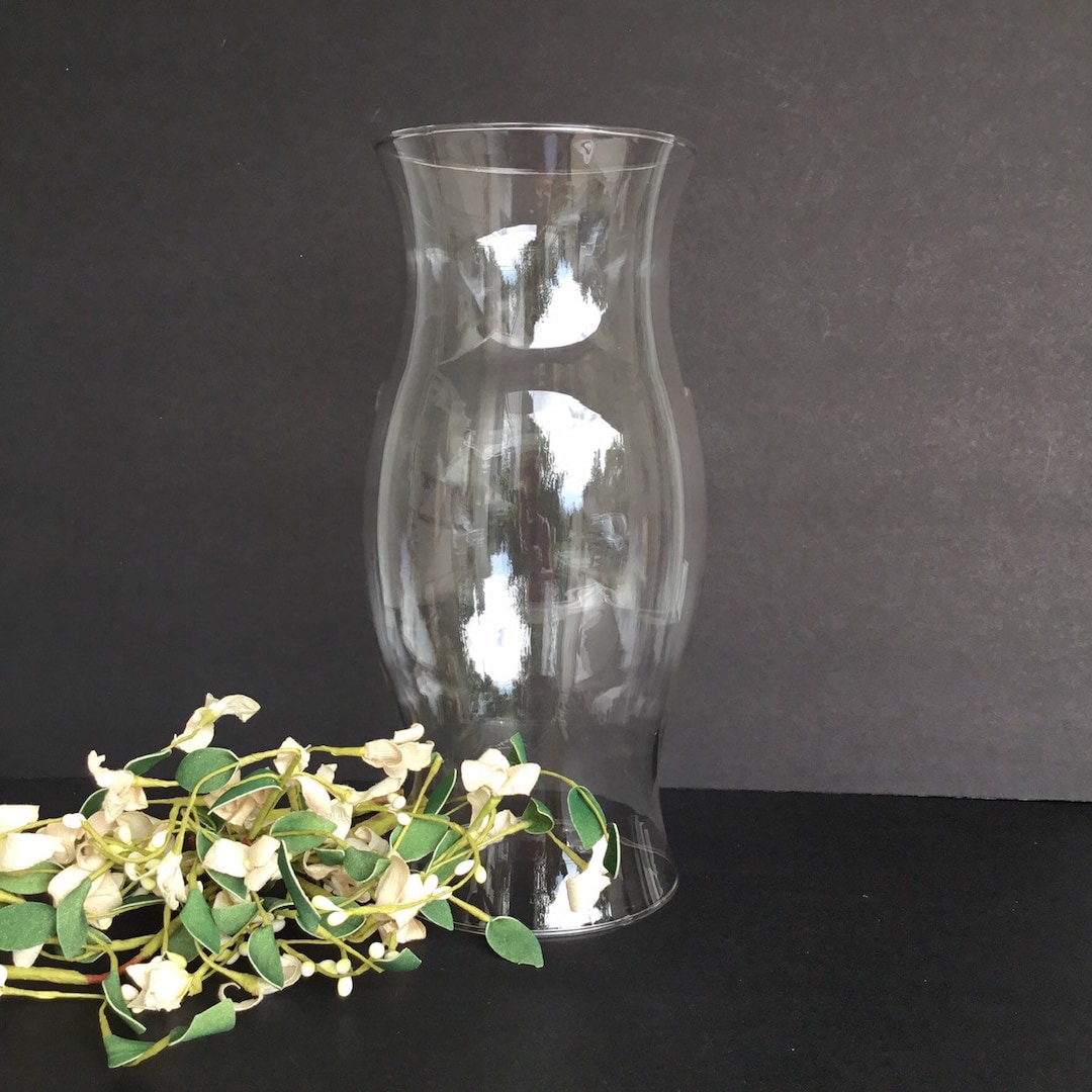 11 1/2" Tall Clear Glass Open Ended Hurricane Candle Holder Covers ...