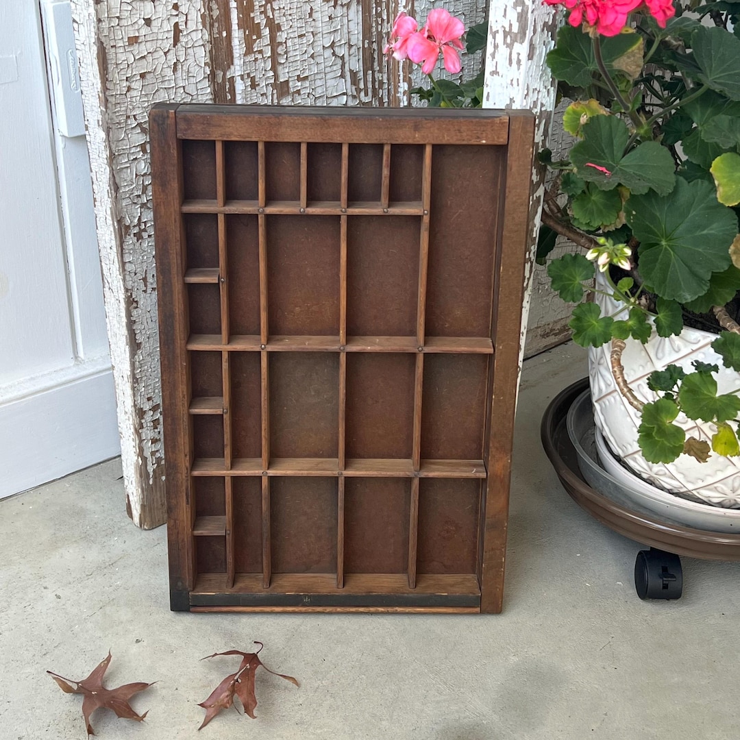 Vintage Printer Drawer Tray Small Hanging Printing Drawer Shadowbox 16 ...