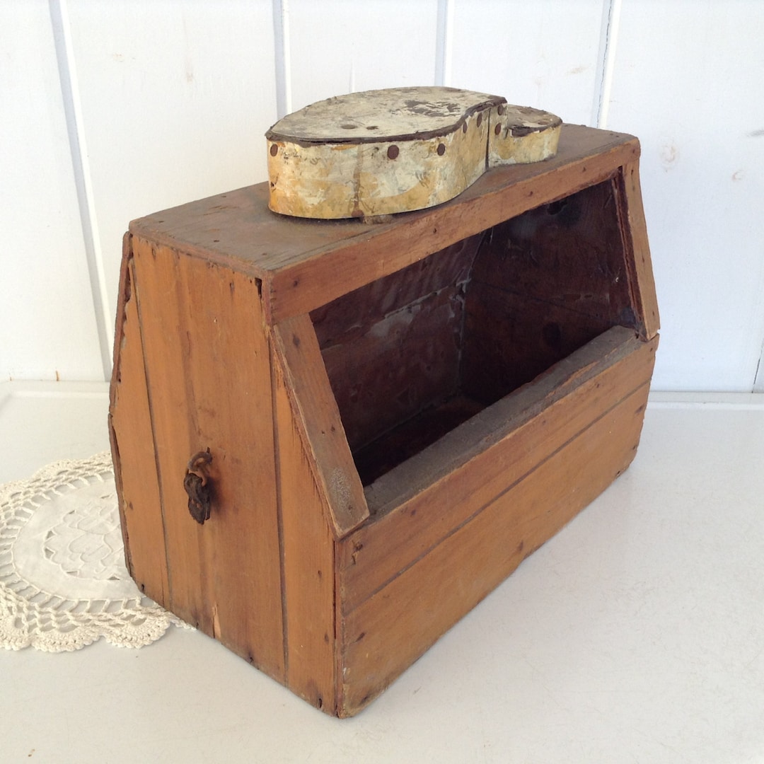 Shoe Shine or Cobblers Box Wooden Open Front Shoe Shiner Box Primitive ...