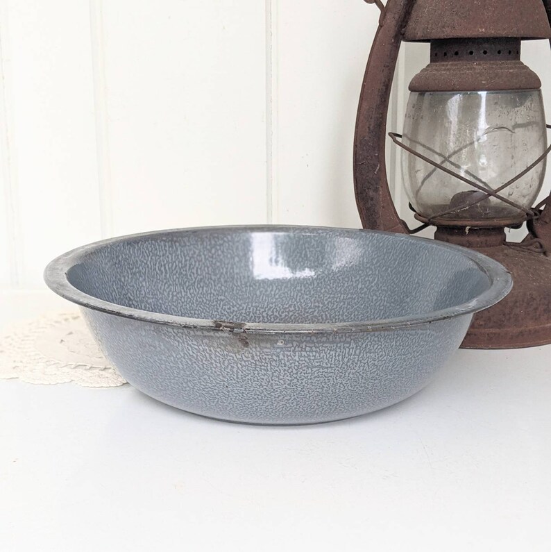 Vintage Gray Enamelware Graniteware Agateware Enameled Metal - Etsy
