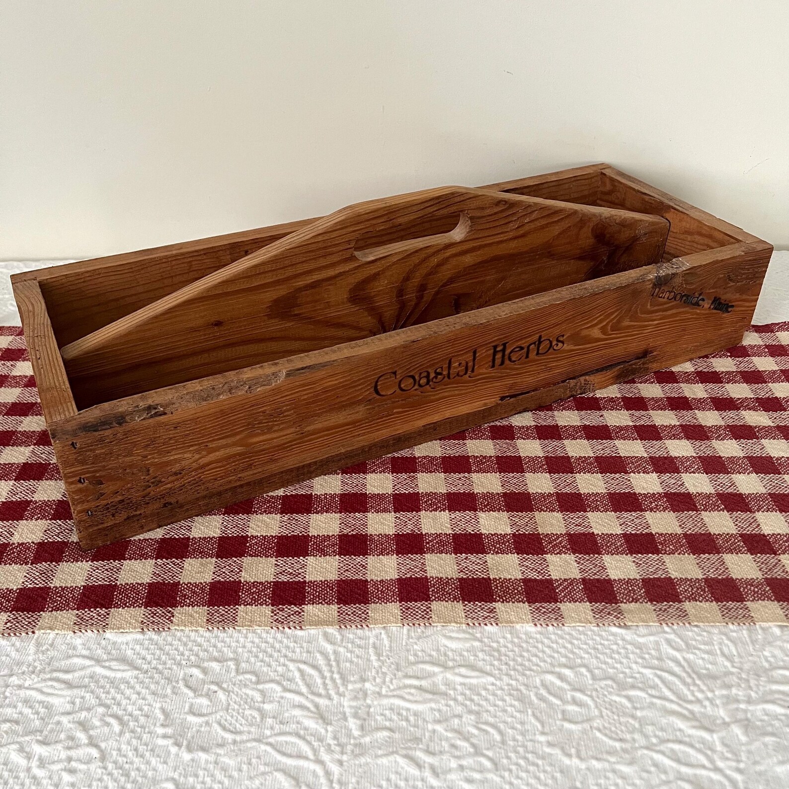 Coastal Herbs Tray, Tool Box Caddie Tote W Handle Harborside, Maine ...