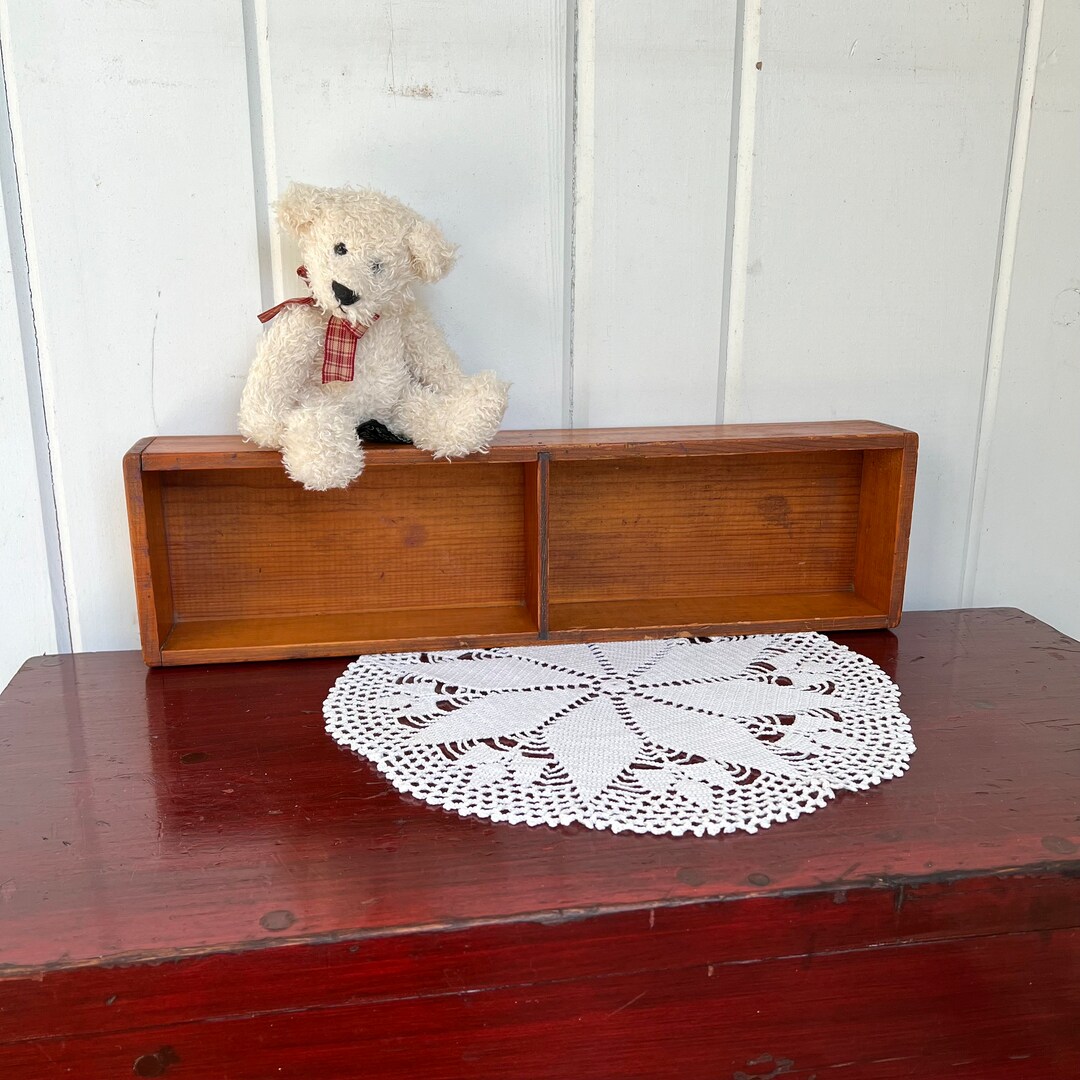 Wooden Divided Tool Box Tray Vintage Primitive Box Home Decor Counter ...