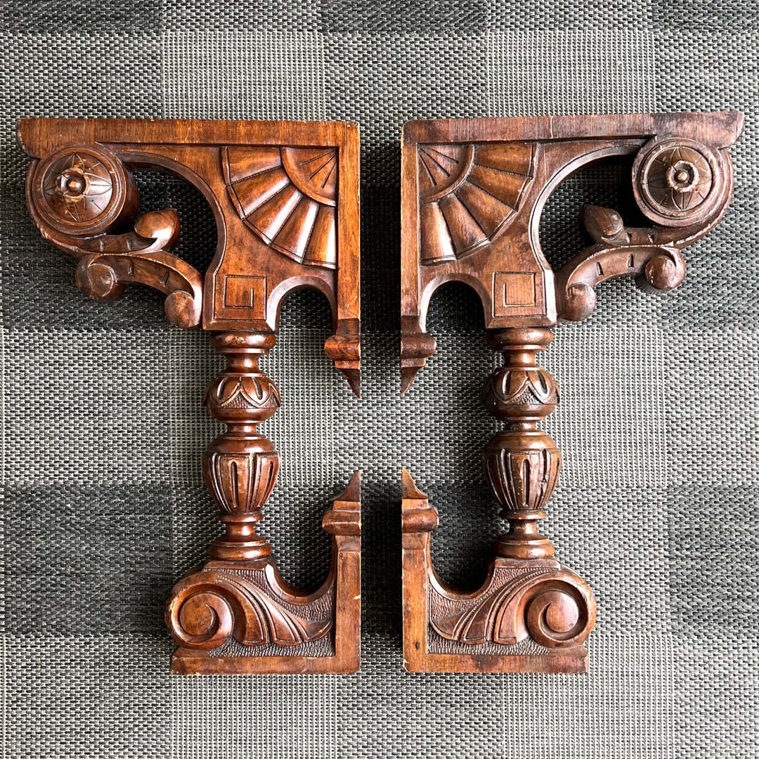2 Architectural Salvage Corbel Brackets 20 High X 12 1/4 Wide X 2 3/8 ...