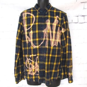 PUNK Acidwash Tartan Shirt - Etsy