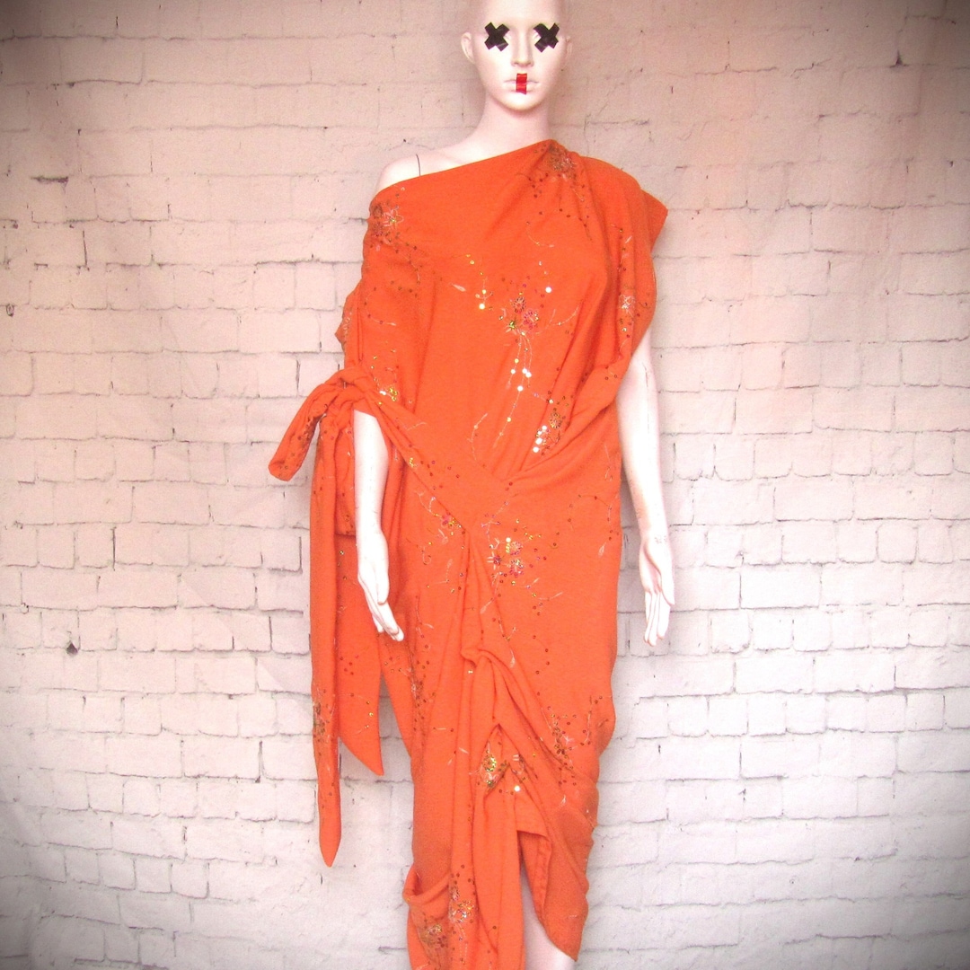 BROKEN MIRROR Dress in Sequin Embroidered Crepe - Etsy