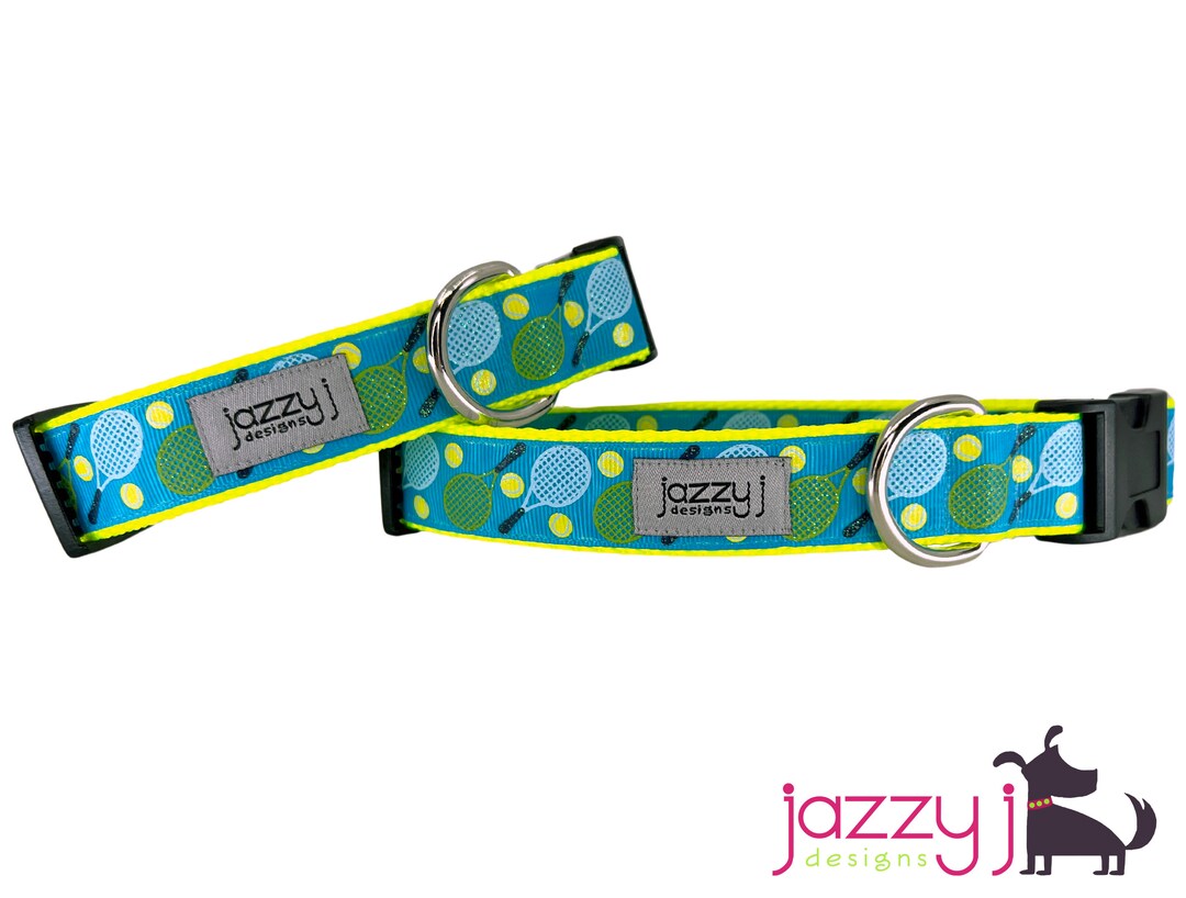 Blue Glitter Tennis Racket and Ball Dog Collar - Etsy