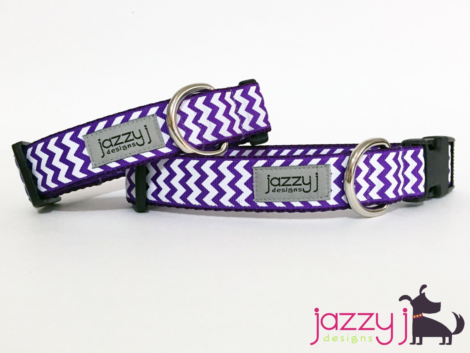 Purple and White Chevron Dog Collar | Etsy