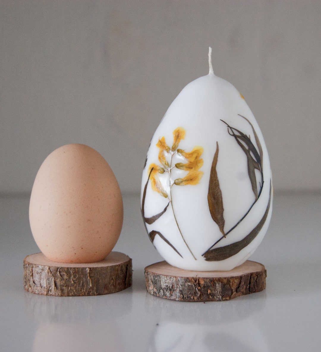 Easter Egg Candle With Real Flowers, Easter Table Decor, Easter Gift ...