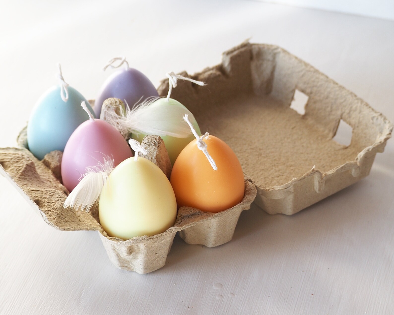 Easter Egg Candles Set of Six Pastel Colors Easter Table - Etsy