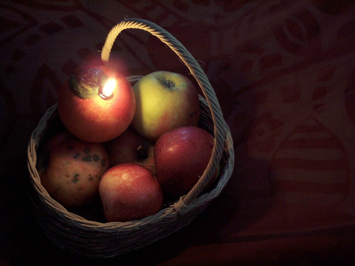 Red Sweet Apple Scented Candle Fake Fruit Candle Holiday | Etsy