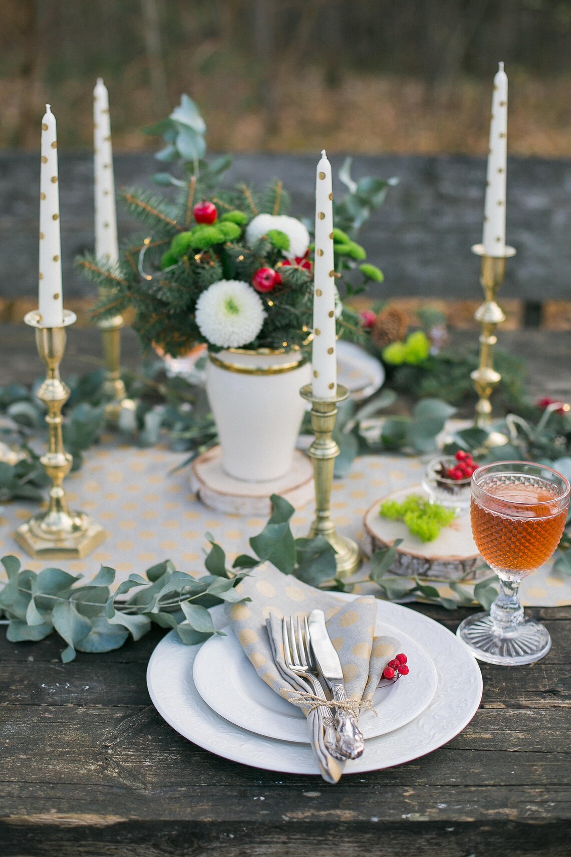 Wedding Taper Candles Ivory Tapered Candles With Golden Polka - Etsy