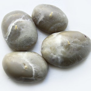 Pebble Candles, Stone Candles Set of 4, Hygge Home Decor, Rocks Candle ...