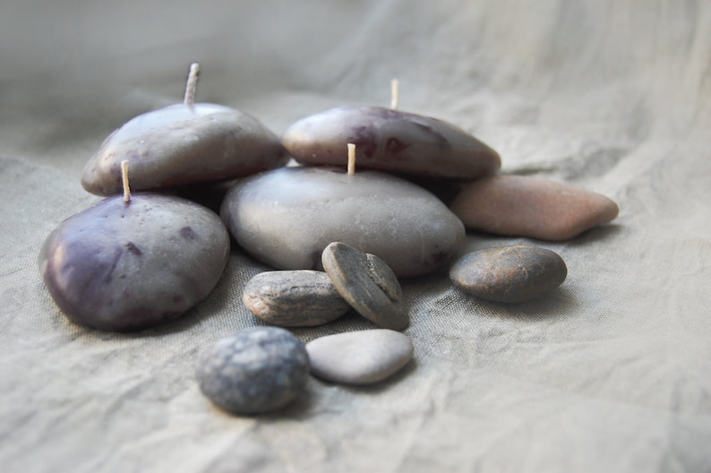 Hand Formed Beach Stone Candle Individually Out of Wax Pebble - Etsy
