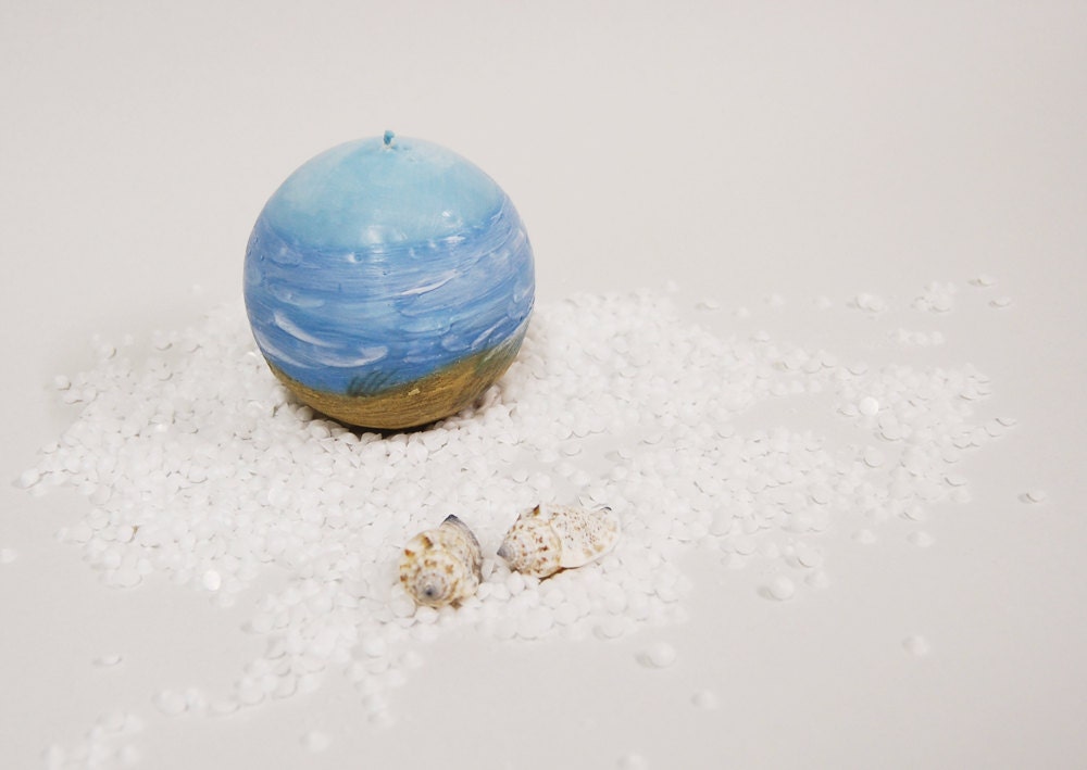 Nautical Ball Candle Marine Decor Sky Sea and Dunes | Etsy