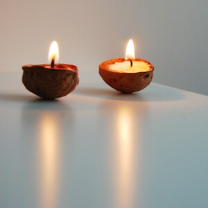 Walnut Shell Scented Candles, Cute Sweet Gift, Woodland Rustic Wedding ...