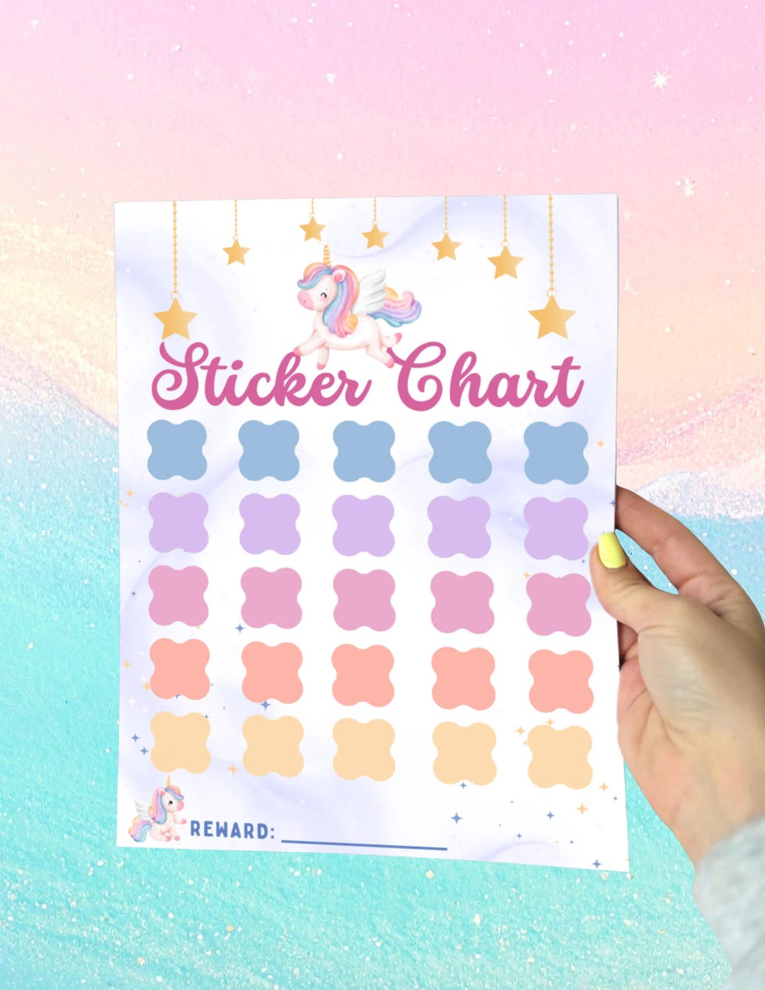 Unicorn Sticker Chart for Kids | Printable Reward Chart | Behavior ...