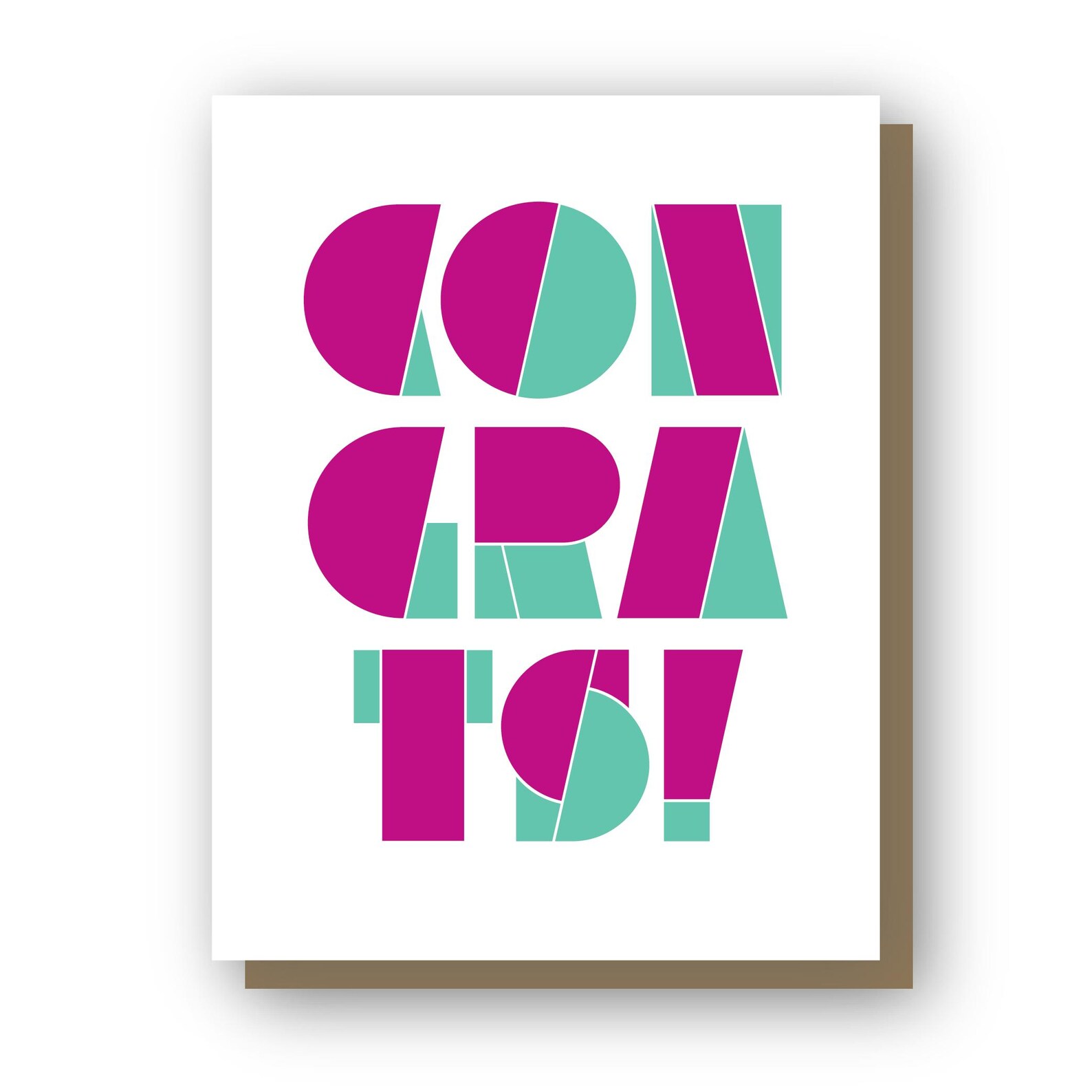 Modern Congrats, Letterpress Greeting Card - Etsy