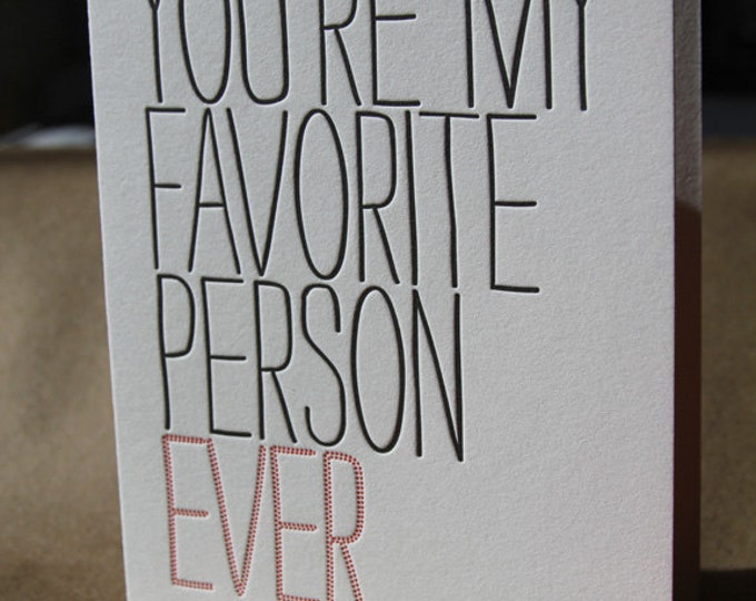 You're My Favorite Person Ever, Love Card - Etsy