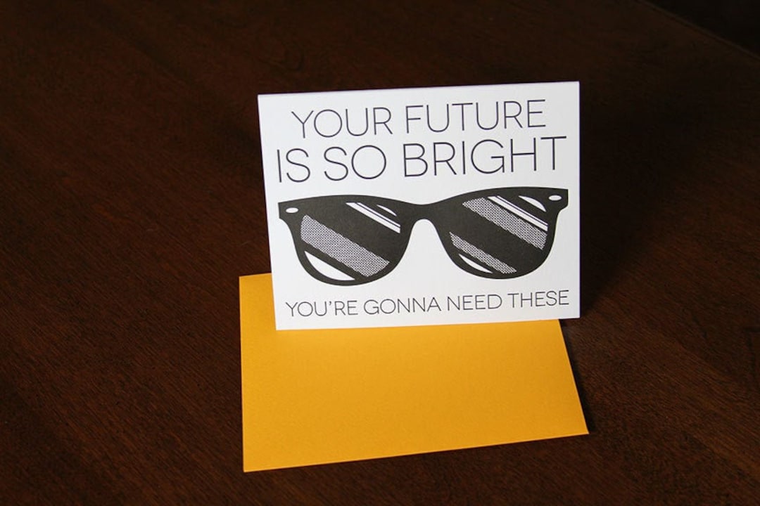 Letterpress Graduation Card: Bright Future, Congratulations Card. - Etsy