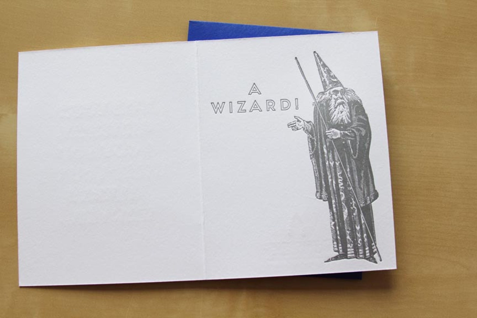 Funny Wizard Birthday Card: Silver Letterpress, Cotton Paper. - Etsy