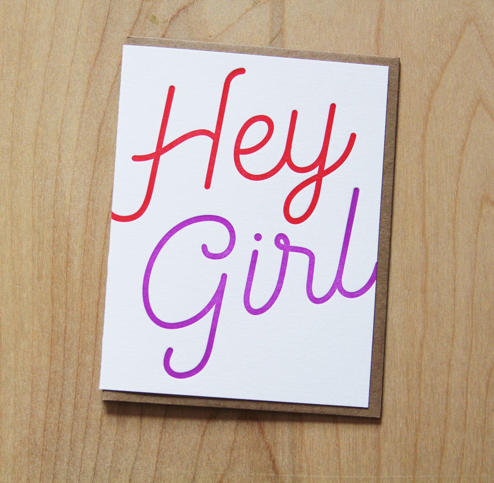 Hey Girl Letterpress Greeting Card - Etsy