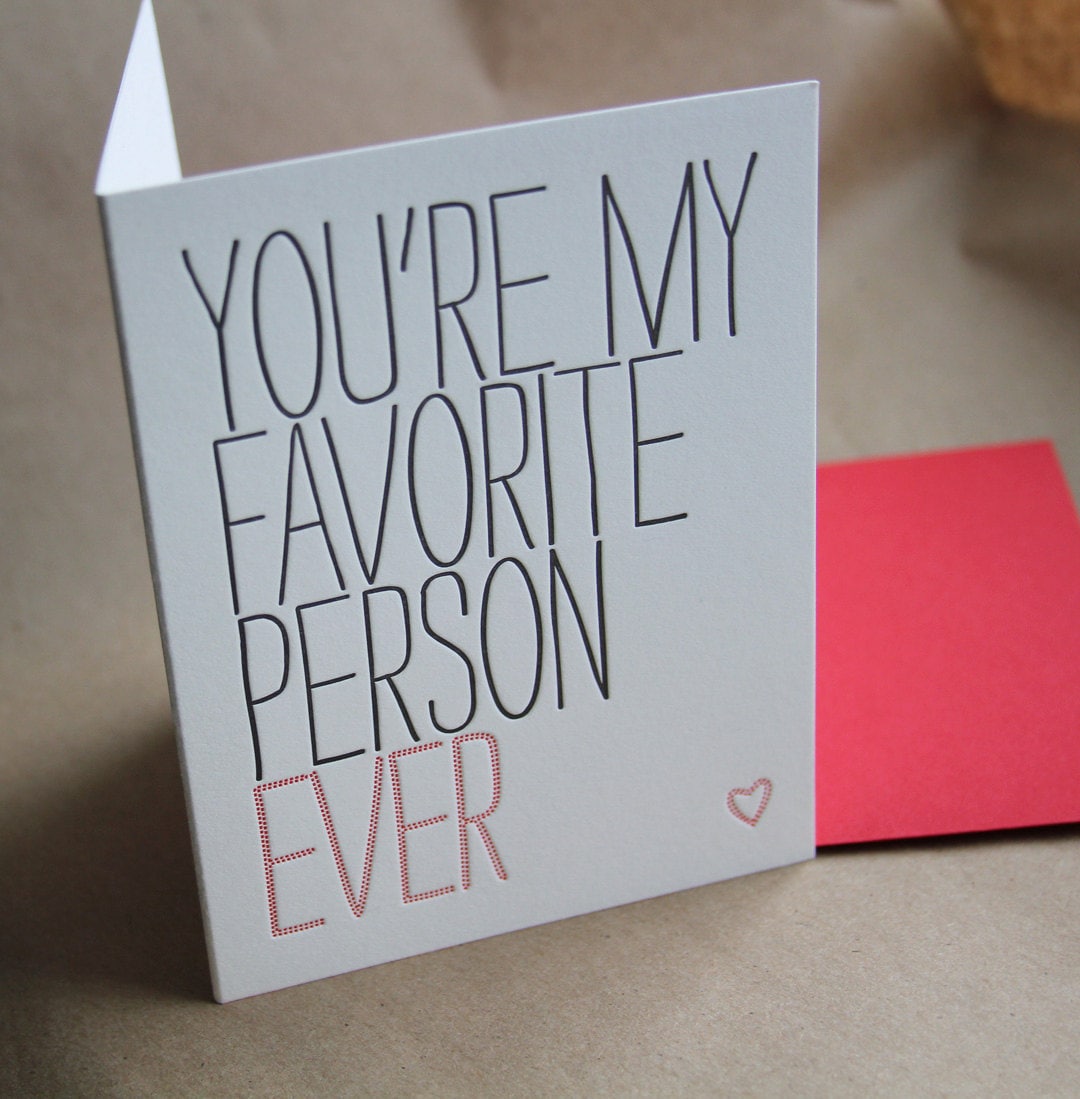 You're My Favorite Person Ever, Love Card - Etsy