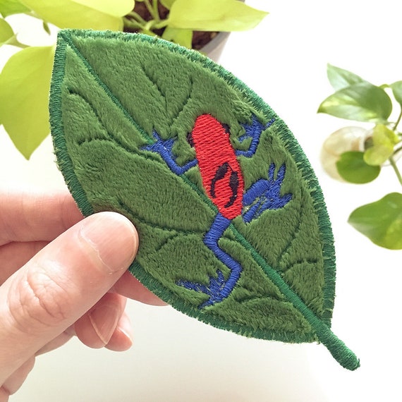 Fuzzy Dart Frog Iron on Patch chenille patch embroidered | Etsy