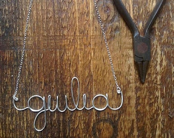 Wire name necklace | Etsy