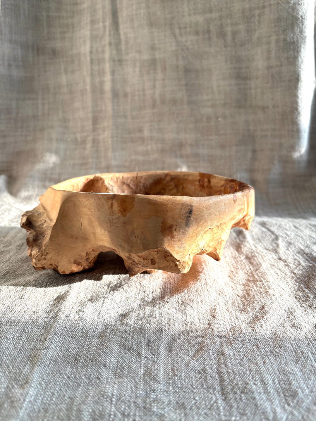 Hand Carved Burl Wood Bowl | Organic Sculptural Catchall - Etsy