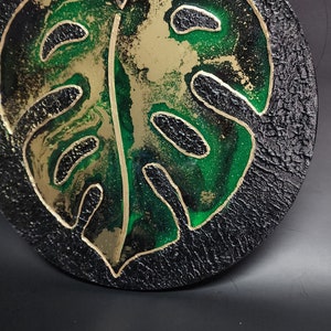 Monstera Texture Wall Art - Texture Epoxy Resin Painting Wall Art ...