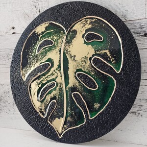 Monstera Texture Wall Art - Texture Epoxy Resin Painting Wall Art ...