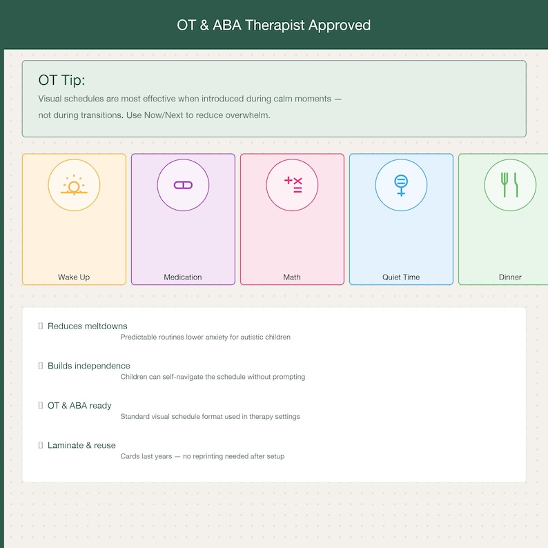 Visual Schedule for Autism Daily Routine Cards, ADHD Kids Schedule ...