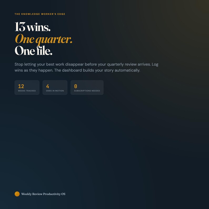 Interactive Productivity Dashboard: Goal Tracker, OKR Board, Win Log ...
