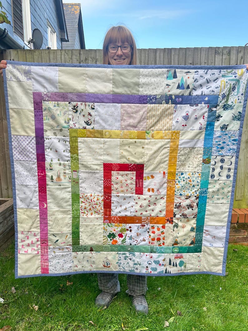 Square Swirl Quilt Pattern - Baby Quilt, I-spy, Beginner, Fussy Cut, Scrappy, Ombre, Gradient ...