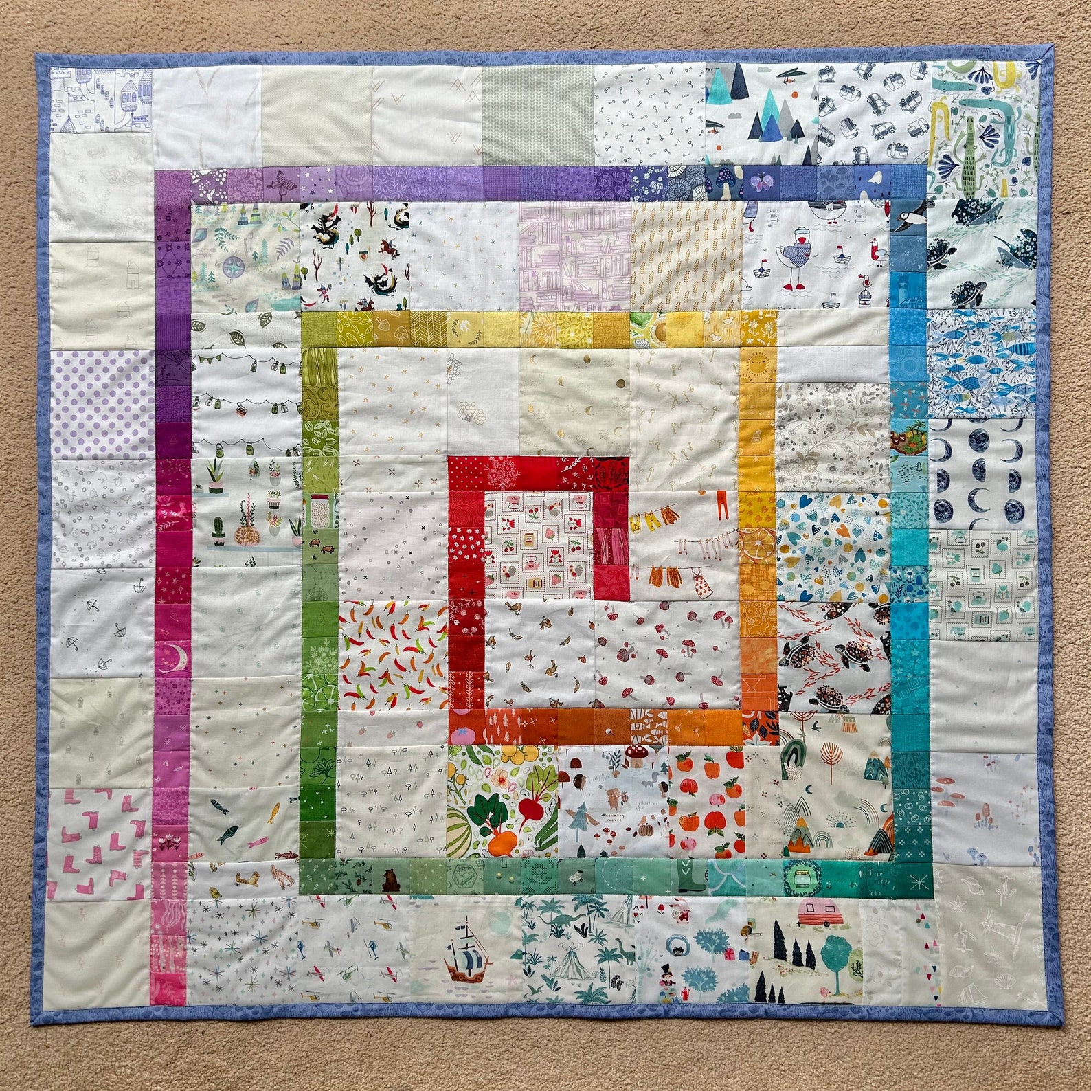 Square Swirl Quilt Pattern - Baby Quilt, I-spy, Beginner, Fussy Cut ...