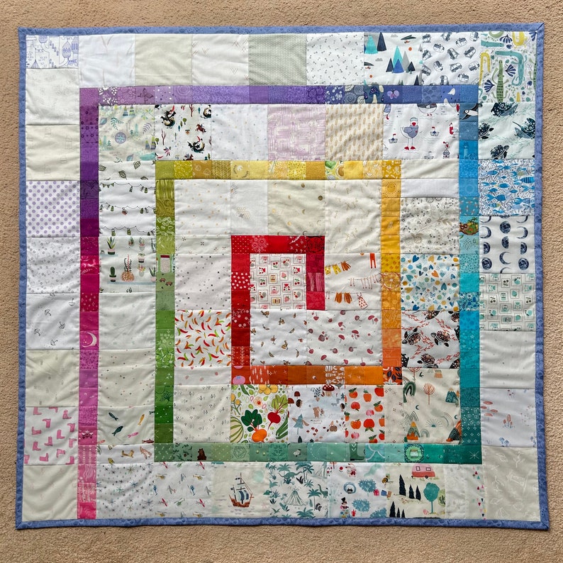 Square Swirl Quilt Pattern - Baby Quilt, I-spy, Beginner, Fussy Cut ...