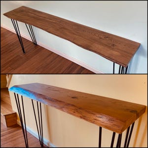 Custom Sofa Tables Chestnut Brown Stain Live Edge - Etsy