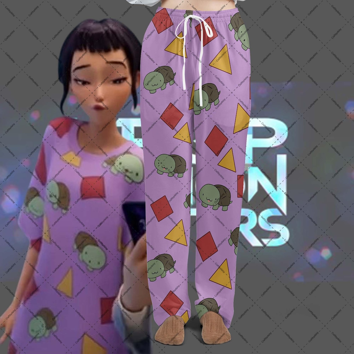 K-pop Demon Hunters Zoey Pajama Pants, Zoey Turtle Pjs Pants, Rumi Jinu ...