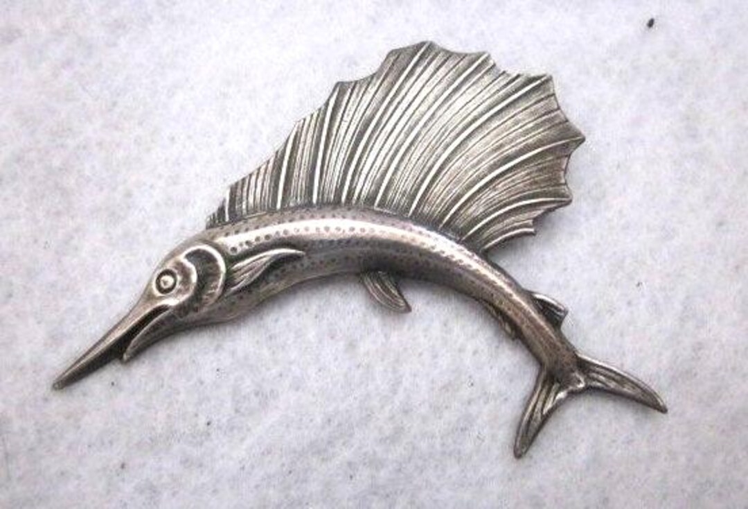 Sterling Silver Sailfish, Marlin, Sworfish Pin - Etsy