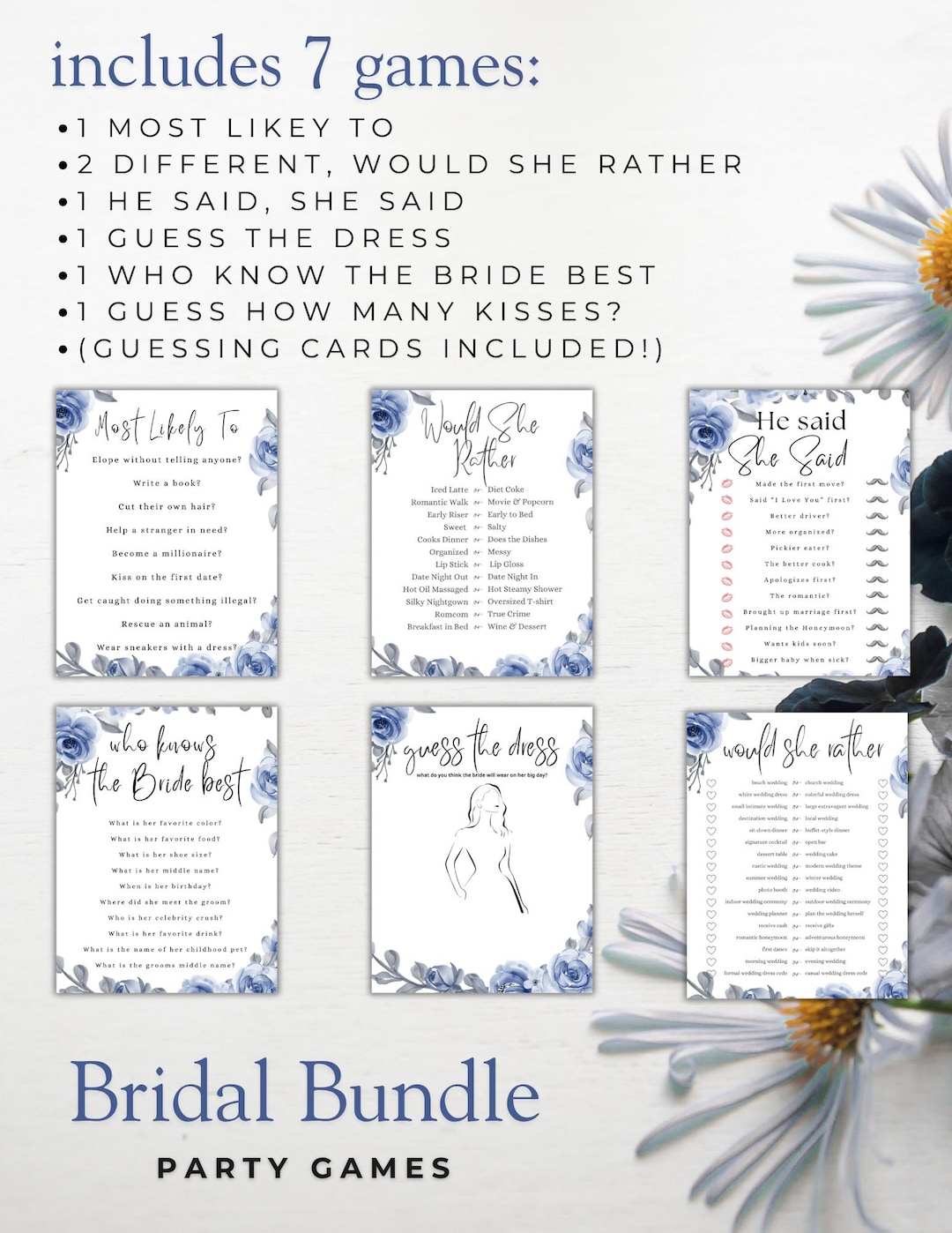 Blue Floral BUNDLE (digital Download) - Etsy