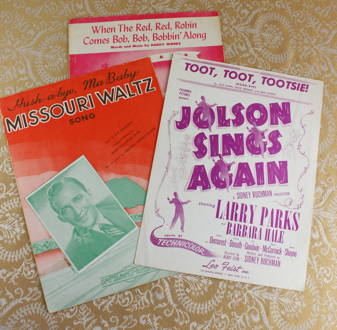 Antique Piano and Voice Sheet Music Set of Three Missouri Waltz by Bing ...