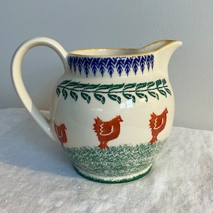 Moorland Pottery Jug Pitcher, Chickens, Chelsea Works, Burslem, Stoke on Trent, Staffordshire ...