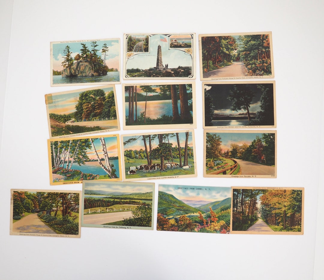 New York State Postcards Thirteen 13 Antique Mid Century 1950's ...