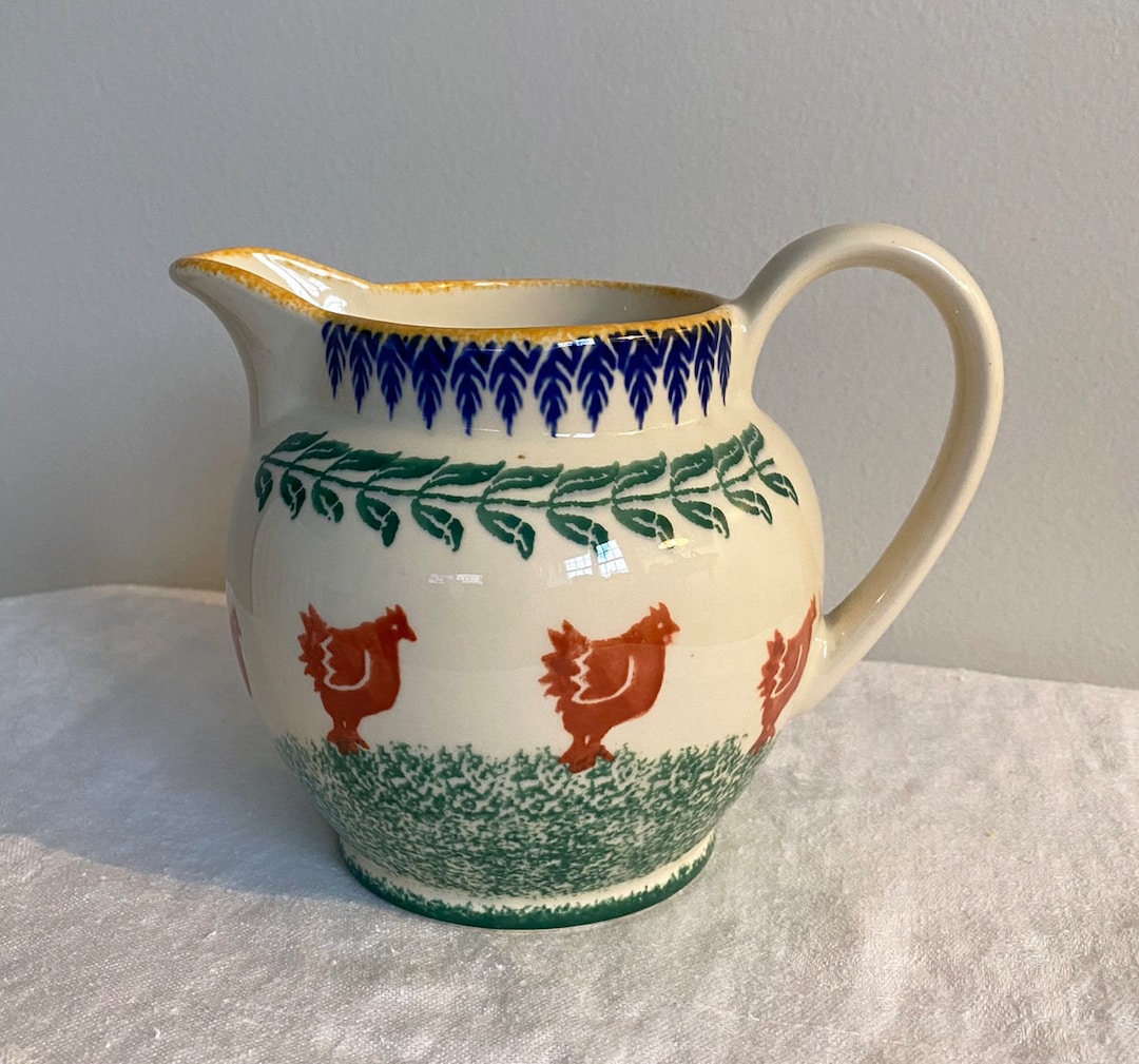 Moorland Pottery Jug Pitcher, Chickens, Chelsea Works, Burslem, Stoke on Trent, Staffordshire ...