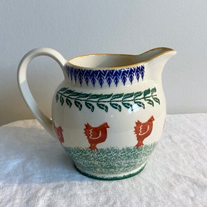 Moorland Pottery Jug Pitcher, Chickens, Chelsea Works, Burslem, Stoke on Trent, Staffordshire ...