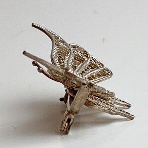 Sterling Silver Filigree Butterfly Brooch Pin- Vintage- Lovely Small ...