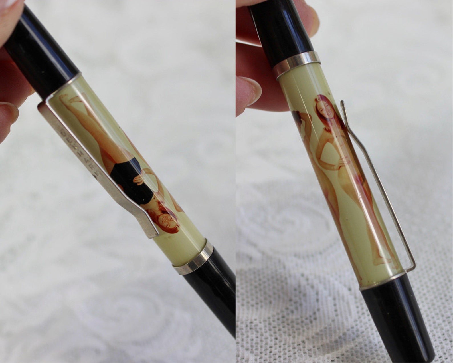 Floating Risque' Girly Pen Antique 1940's DENMARK | Etsy